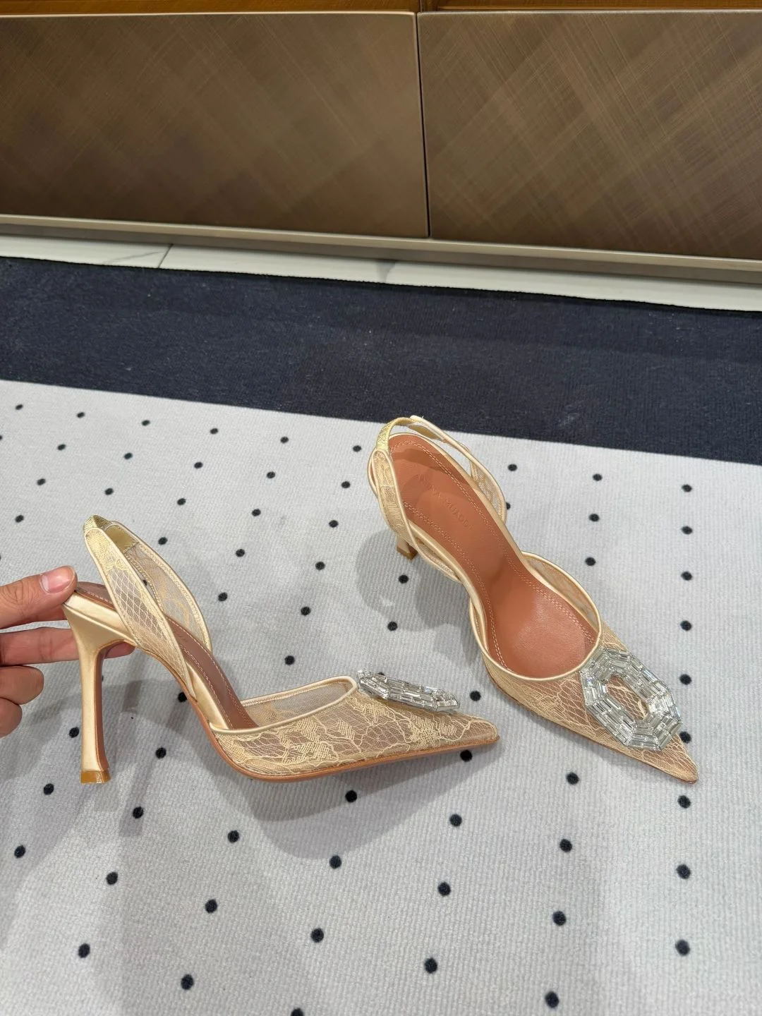 Brand-authenticated Amina Muaddi Sandals