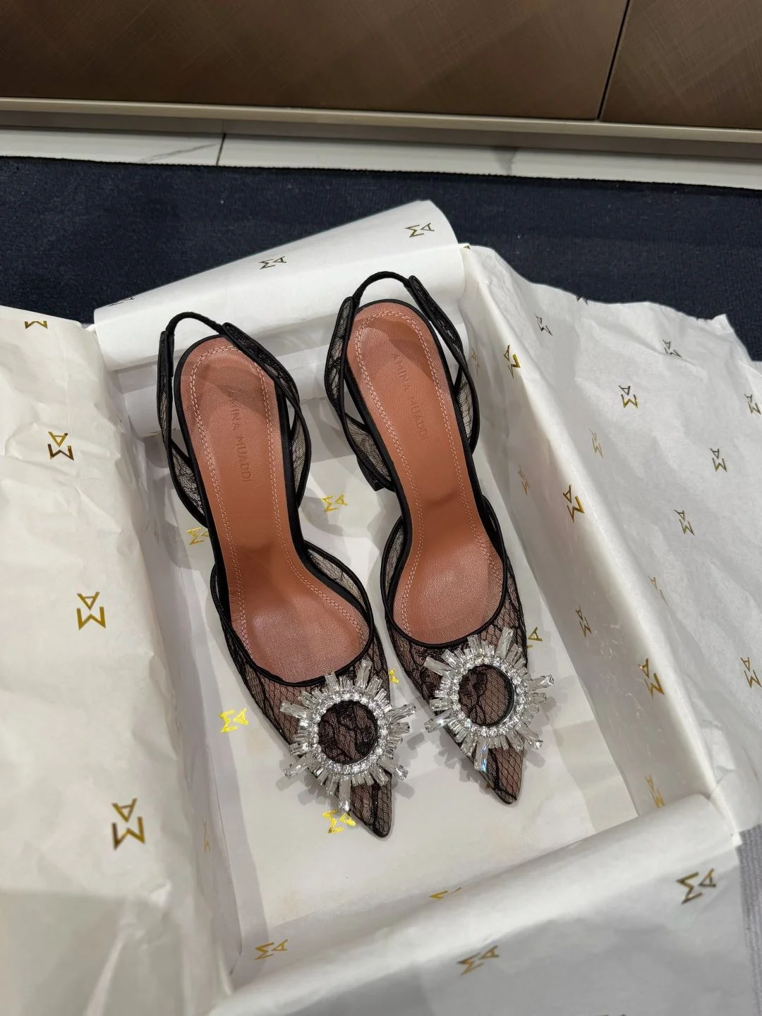 Authentic Amina Muaddi Sandals