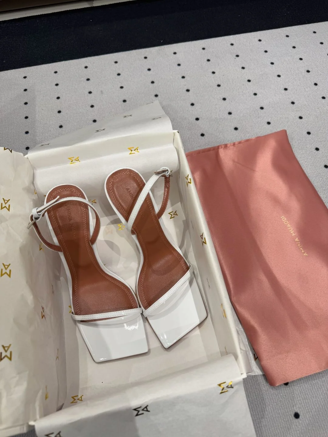Accurate model Amina Muaddi Sandals