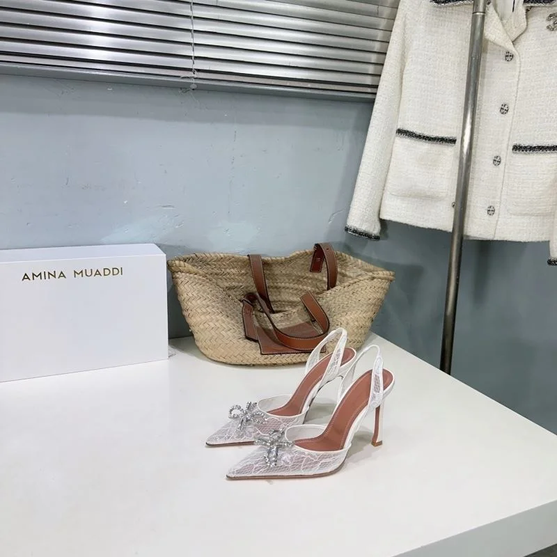 Accurate model Amina Muaddi Sandals