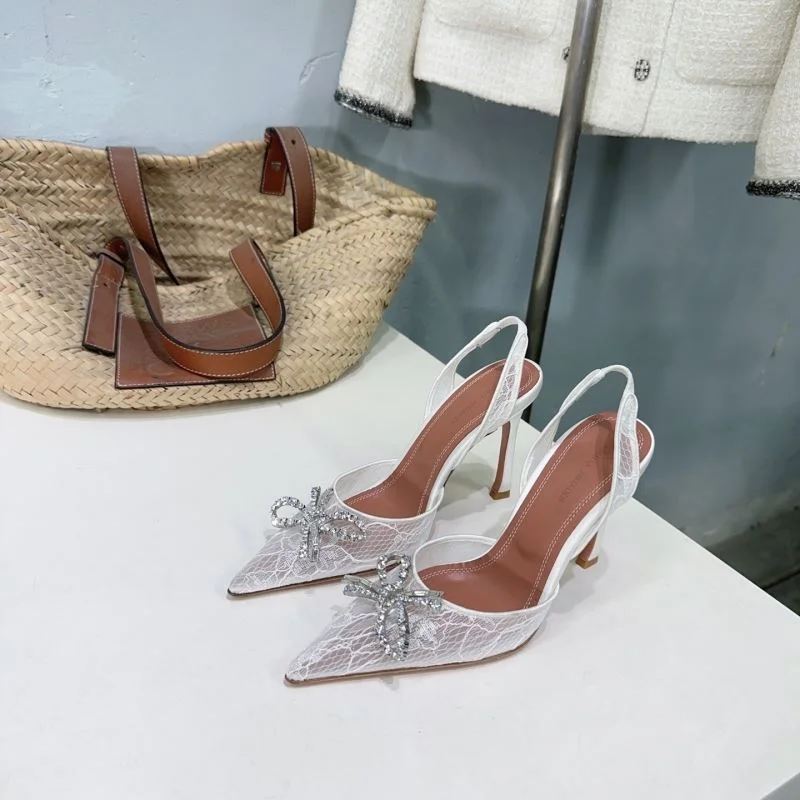 Accurate model Amina Muaddi Sandals