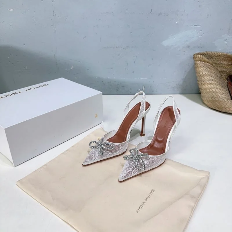 Accurate model Amina Muaddi Sandals