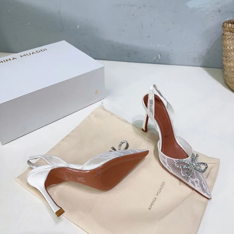 Accurate model Amina Muaddi Sandals