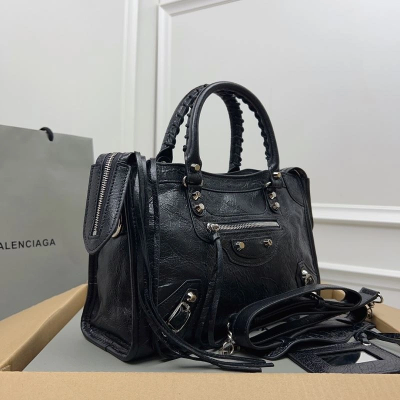 High accuracy Balenciaga  Classic Gold City Cracked Lambskin Bag with Silver Tassels