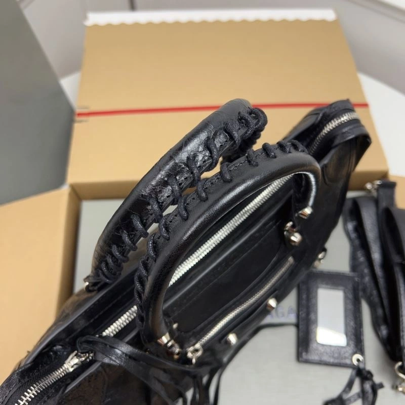 High accuracy Balenciaga  Classic Gold City Cracked Lambskin Bag with Silver Tassels