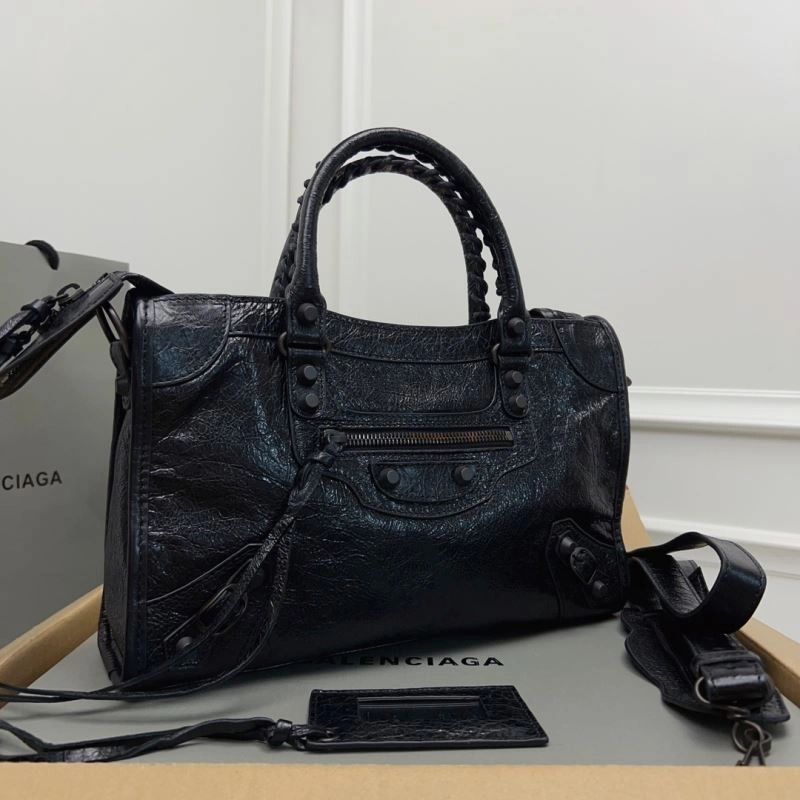 Economical Balenciaga  Classic Gold City Cracked Sheepskin Bag with Bronze Accents