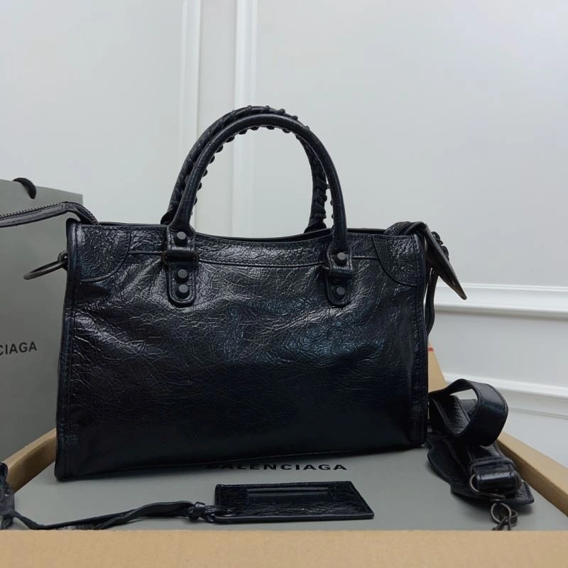 Economical Balenciaga  Classic Gold City Cracked Sheepskin Bag with Bronze Accents