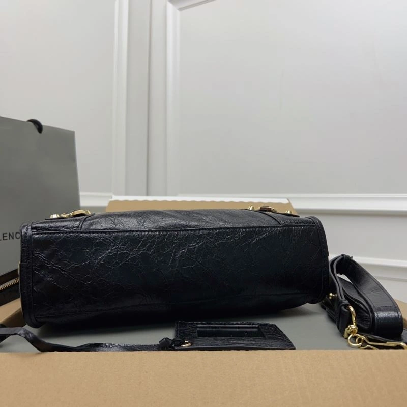 Economical Balenciaga  Classic Gold City S D.Pink Cracked Leather Bag - Italian Luxury