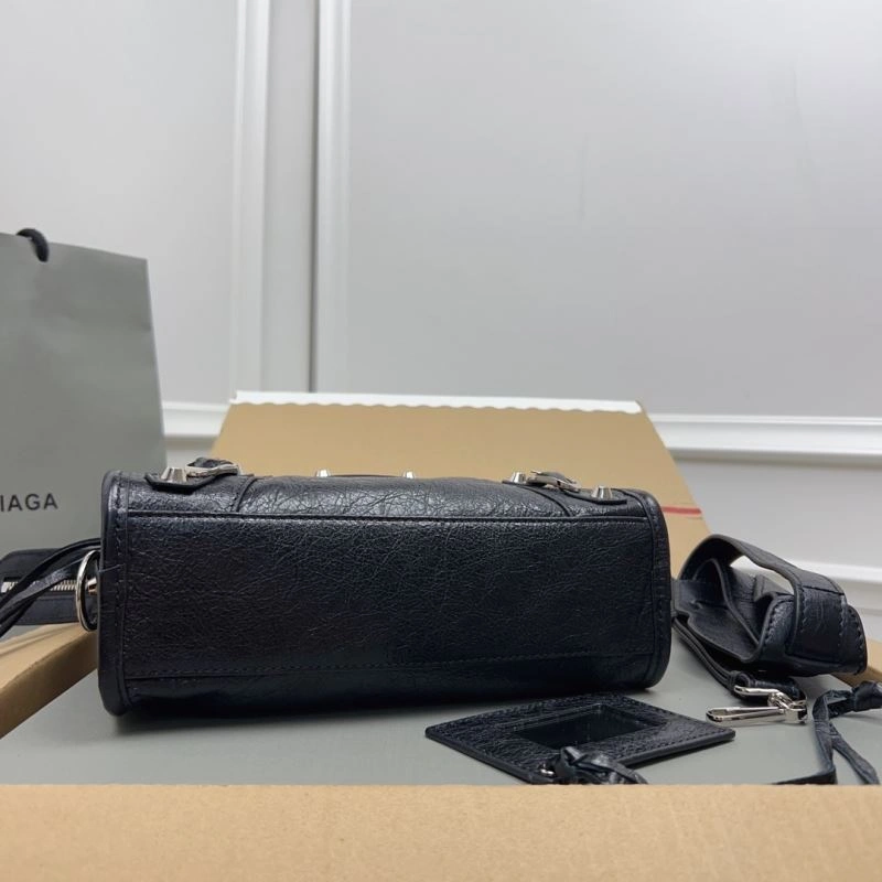 Inexpensive Balenciaga  Classic Gold Mini City Cracked Lambskin Crossbody Bag