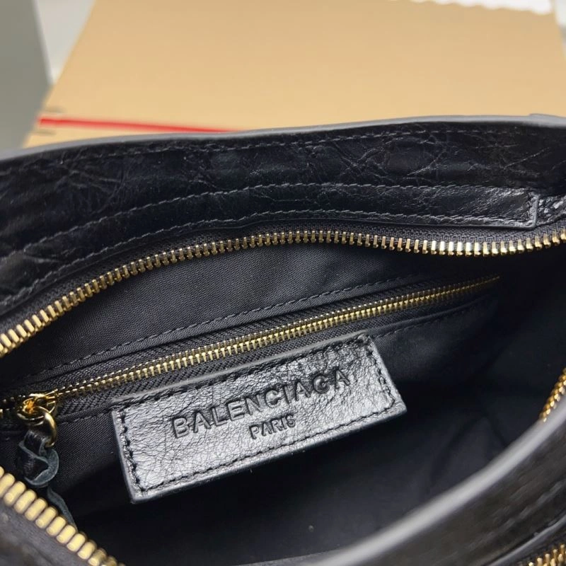 Mirror quality Balenciaga  Luxury Cracked Lambskin Mini City Bag with Gold Studs