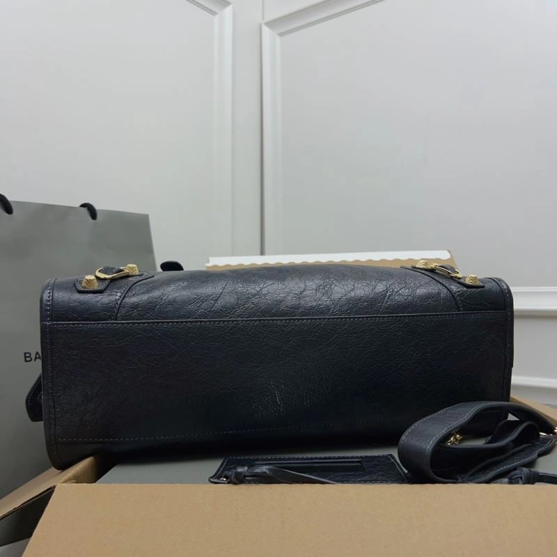 Cut-rate Balenciaga  Premium Cracked Sheepskin Bag with Pineapple Gold Studs