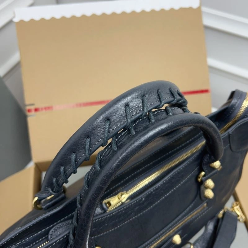 Cut-rate Balenciaga  Premium Cracked Sheepskin Bag with Pineapple Gold Studs