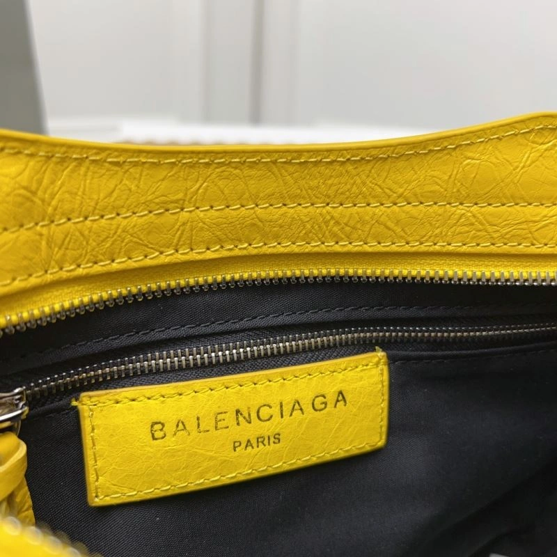 Value-priced Balenciaga  Yellow Crackle Lambskin Classic Gold City Bag - D.Pink