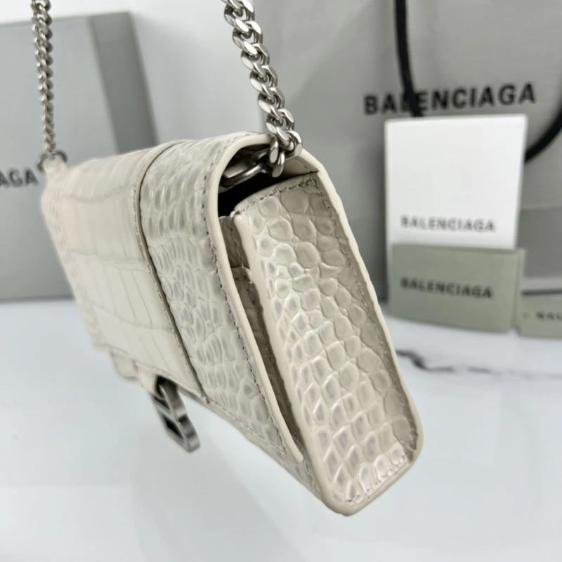 Budget-friendly Balenciaga 19cm Hourglass Chain Crossbody Bag with B-Shaped Pull Tab