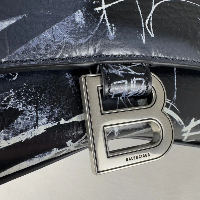 Official Balenciaga 2023 Balenciaga Hourglass Crocodile-Patterned Bag - Upgraded S