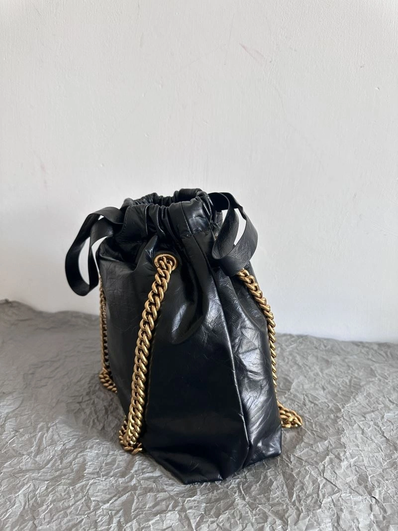 Affordable Balenciaga 2023 Crush Black Tote Bag - Luxe Trash Shape Design