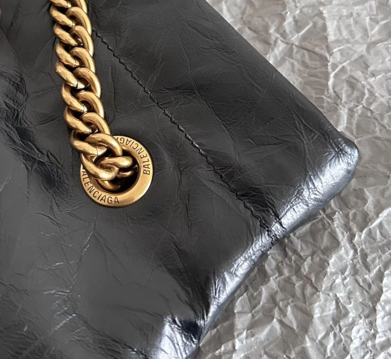 Affordable Balenciaga 2023 Crush Black Tote Bag - Luxe Trash Shape Design