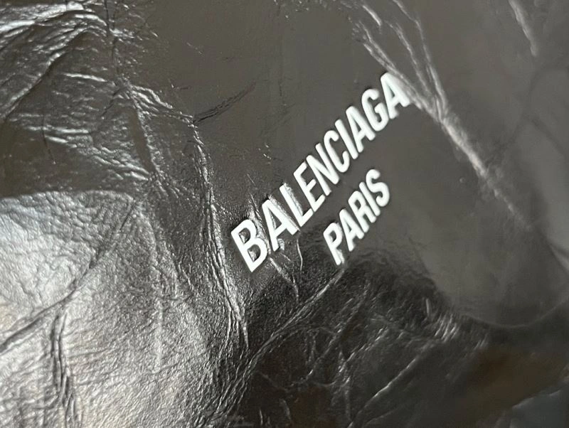 Affordable Balenciaga 2023 Crush Black Tote Bag - Luxe Trash Shape Design
