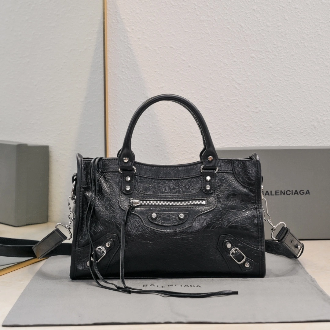 Balenciaga 2024 City Motorcycle Bag - Vintage Chic Redefined