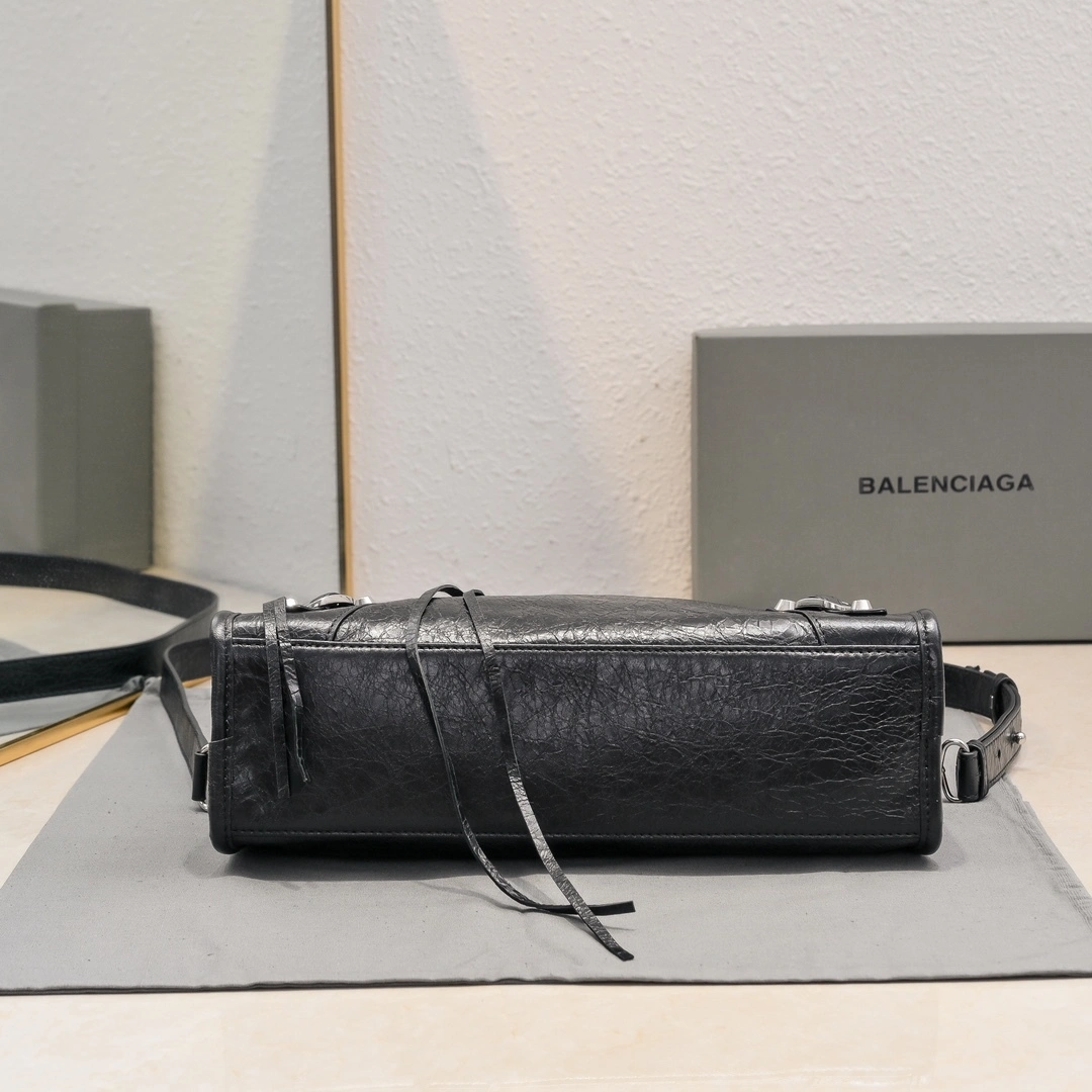 Real Balenciaga 2024 City Motorcycle Bag - Vintage Chic Redefined