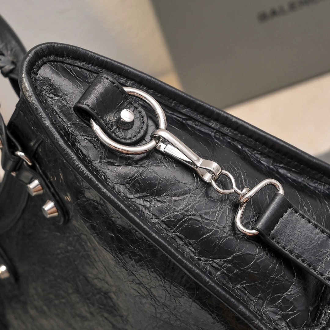 Real Balenciaga 2024 City Motorcycle Bag - Vintage Chic Redefined