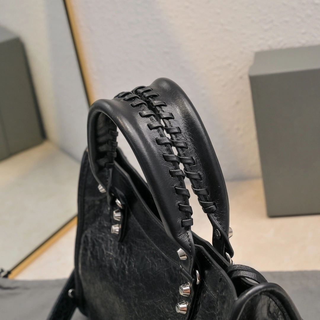 Real Balenciaga 2024 City Motorcycle Bag - Vintage Chic Redefined