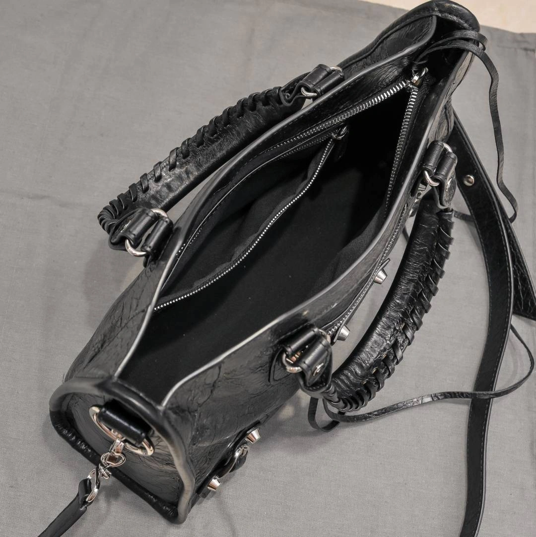 Real Balenciaga 2024 City Motorcycle Bag - Vintage Chic Redefined