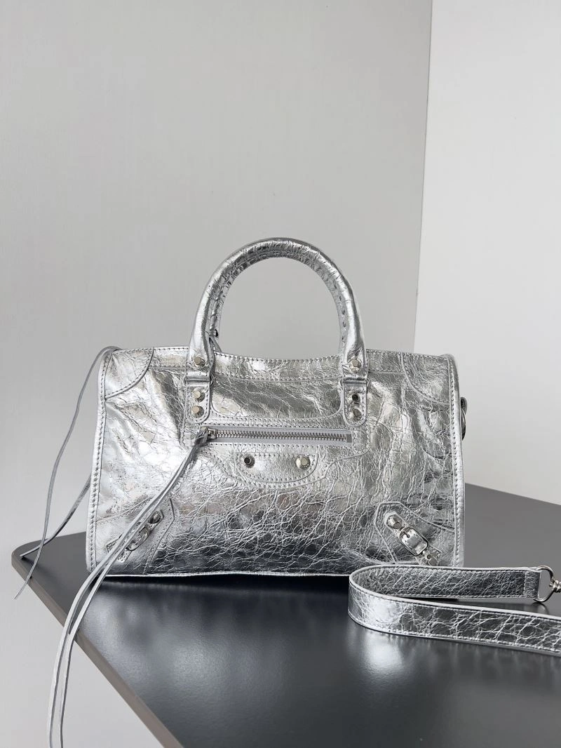 Balenciaga 2024 Le City S Mini Motorcycle Handbag in White