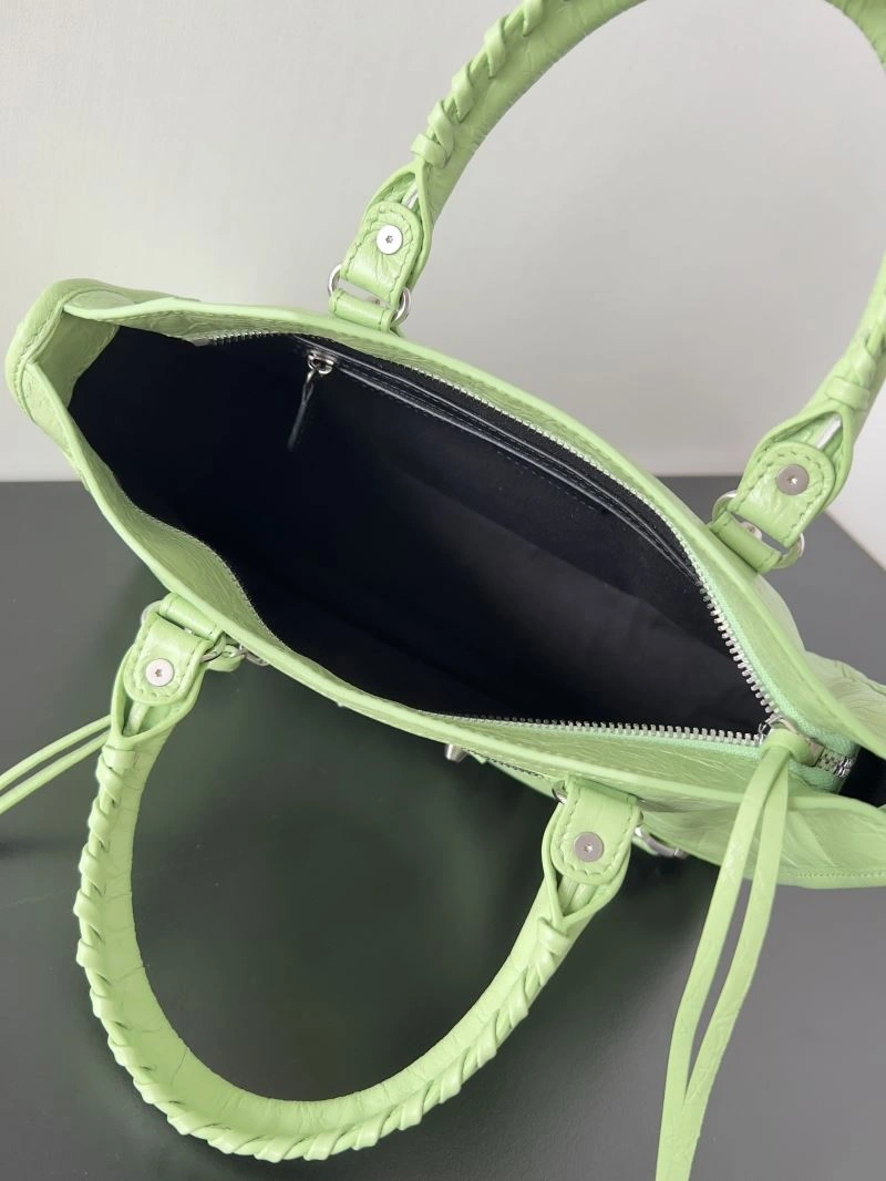 Genuine Balenciaga 2024 Le City S Minimalist Studded Handbag in Green
