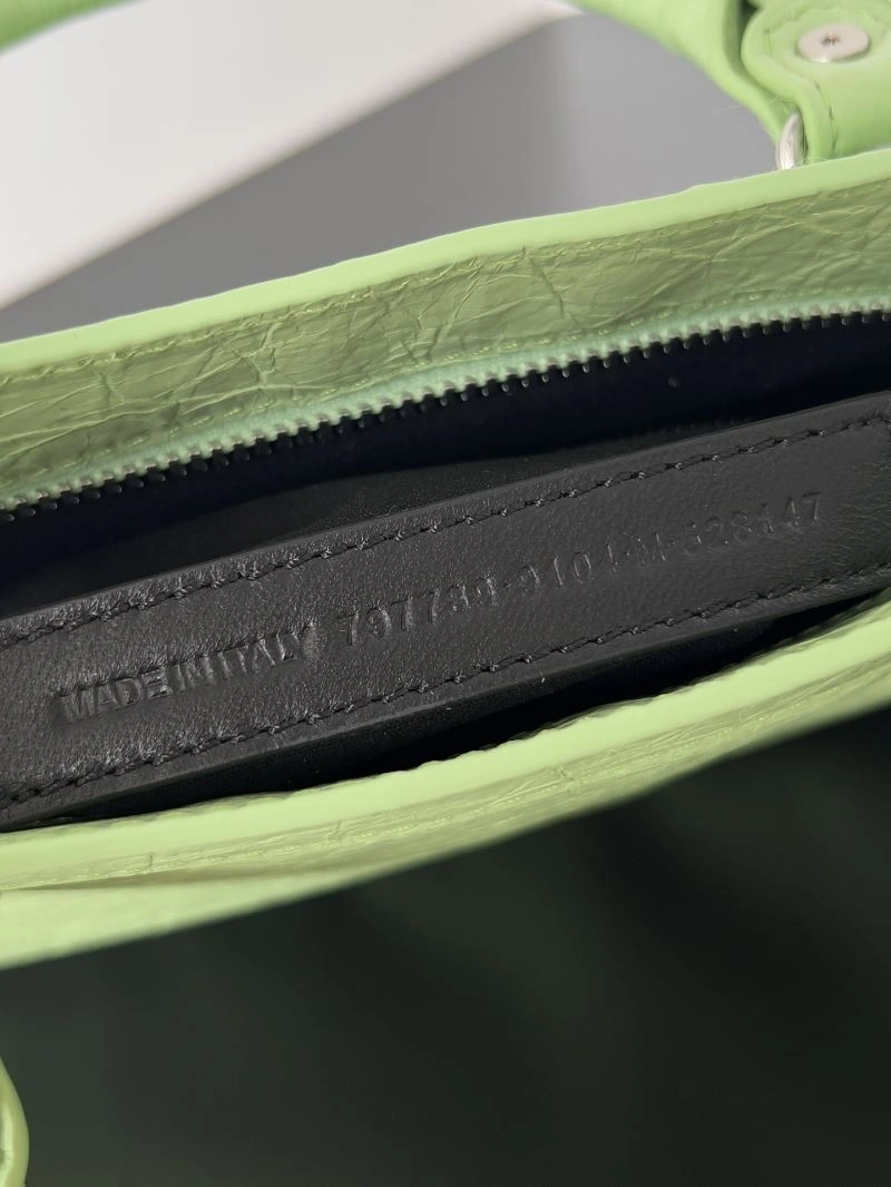 Genuine Balenciaga 2024 Le City S Minimalist Studded Handbag in Green