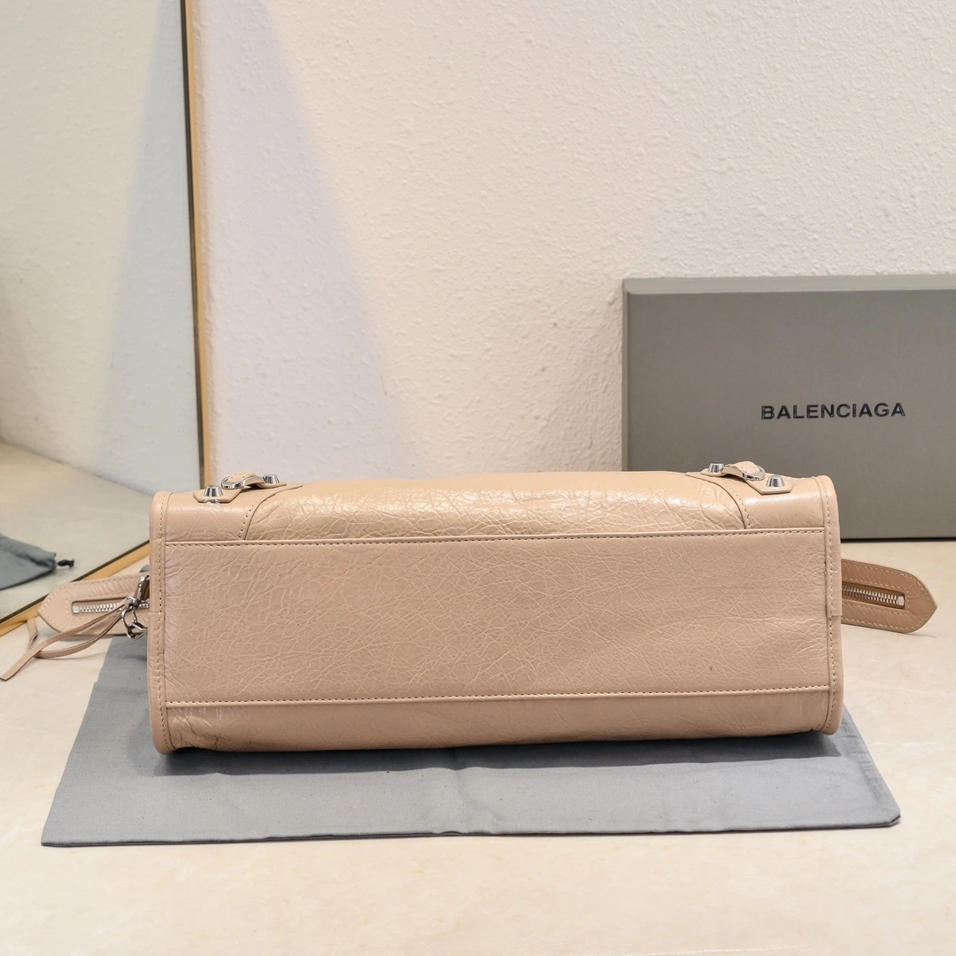 Precise copy Balenciaga 2024 Lie City Leather Motorcycle Bag