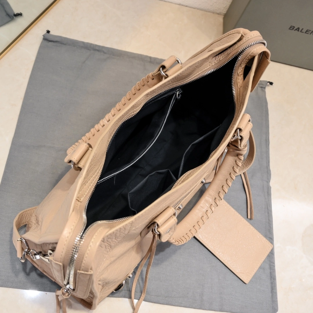 Precise copy Balenciaga 2024 Lie City Leather Motorcycle Bag