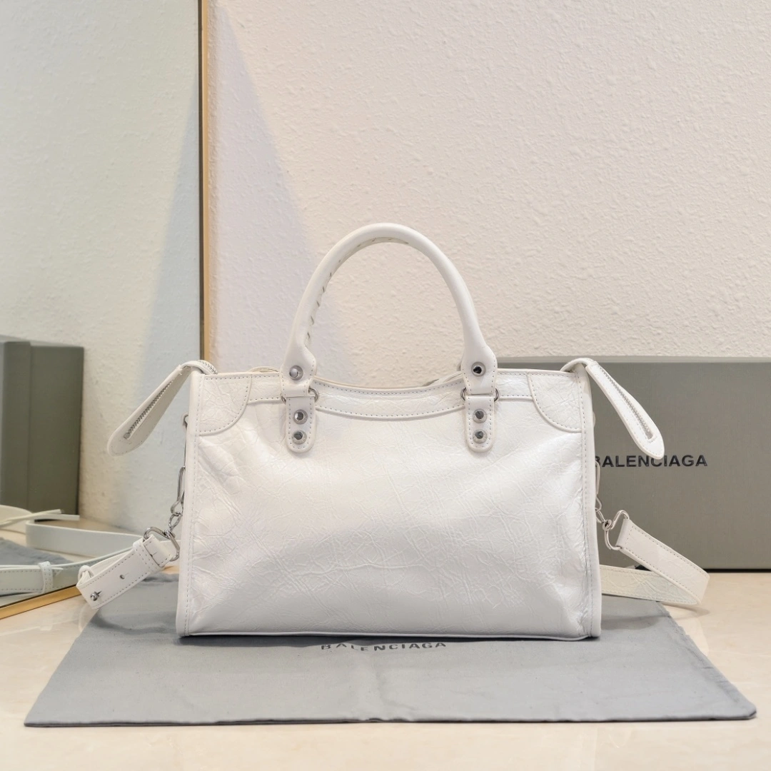 Brand-authenticated Balenciaga 2024 Lie City Motorcycle Bag - Modern Vintage Chic