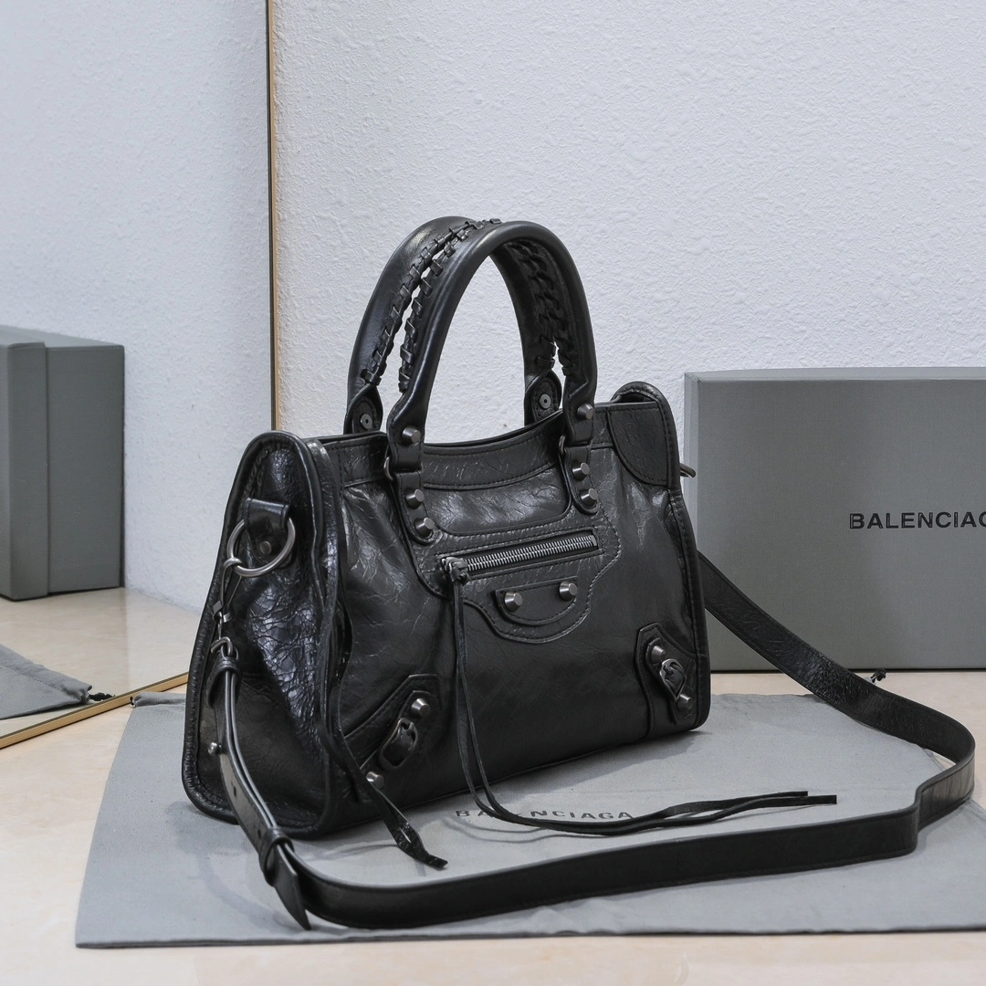 Legit Balenciaga 2024 Lie City Motorcycle Bag - Retro Chic Reimagined