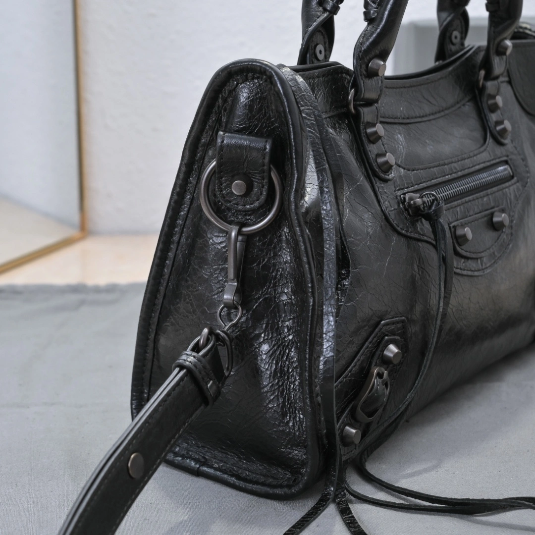 Legit Balenciaga 2024 Lie City Motorcycle Bag - Retro Chic Reimagined