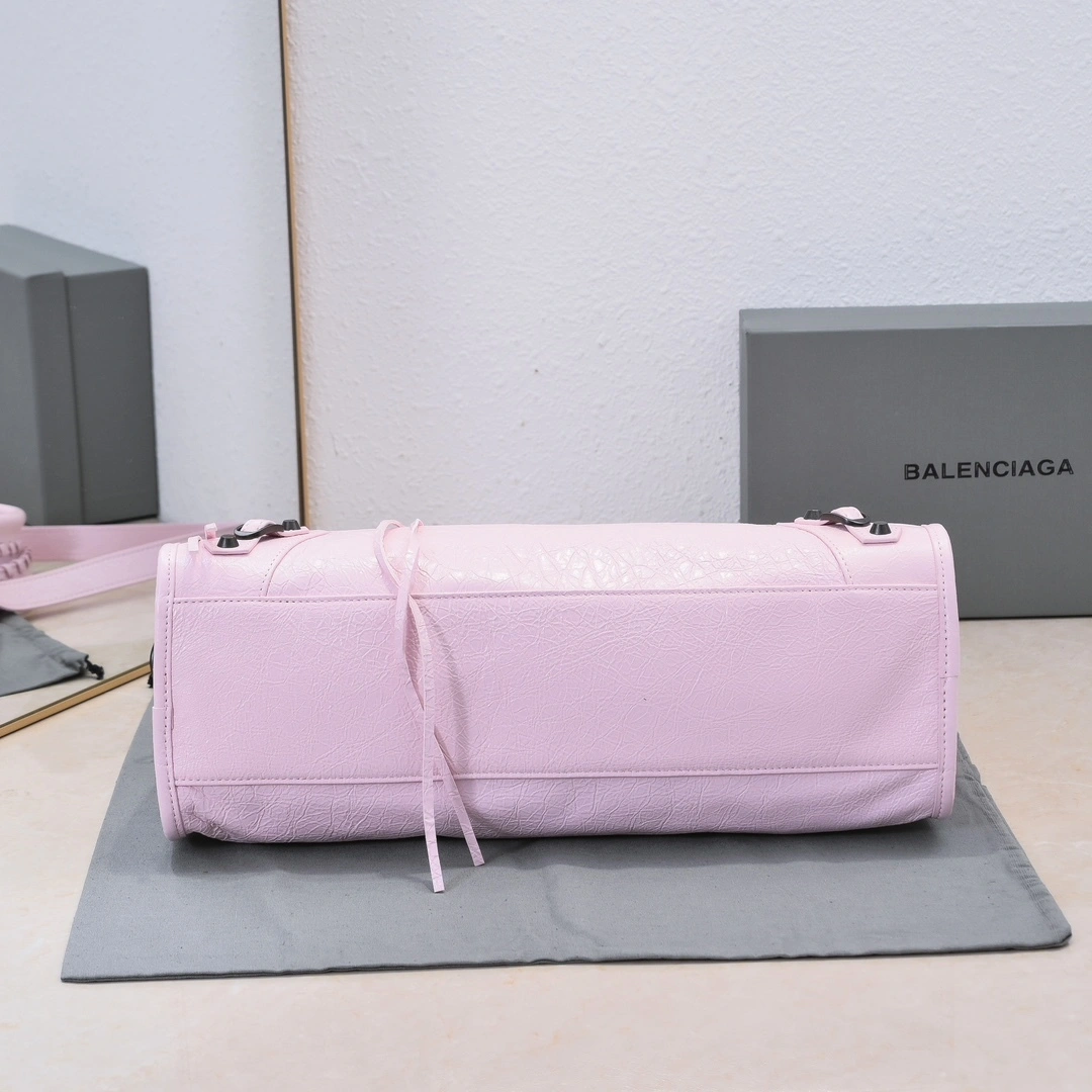 Real Balenciaga 2024 Lie City Motorcycle Bag - Vintage Chic Redefined