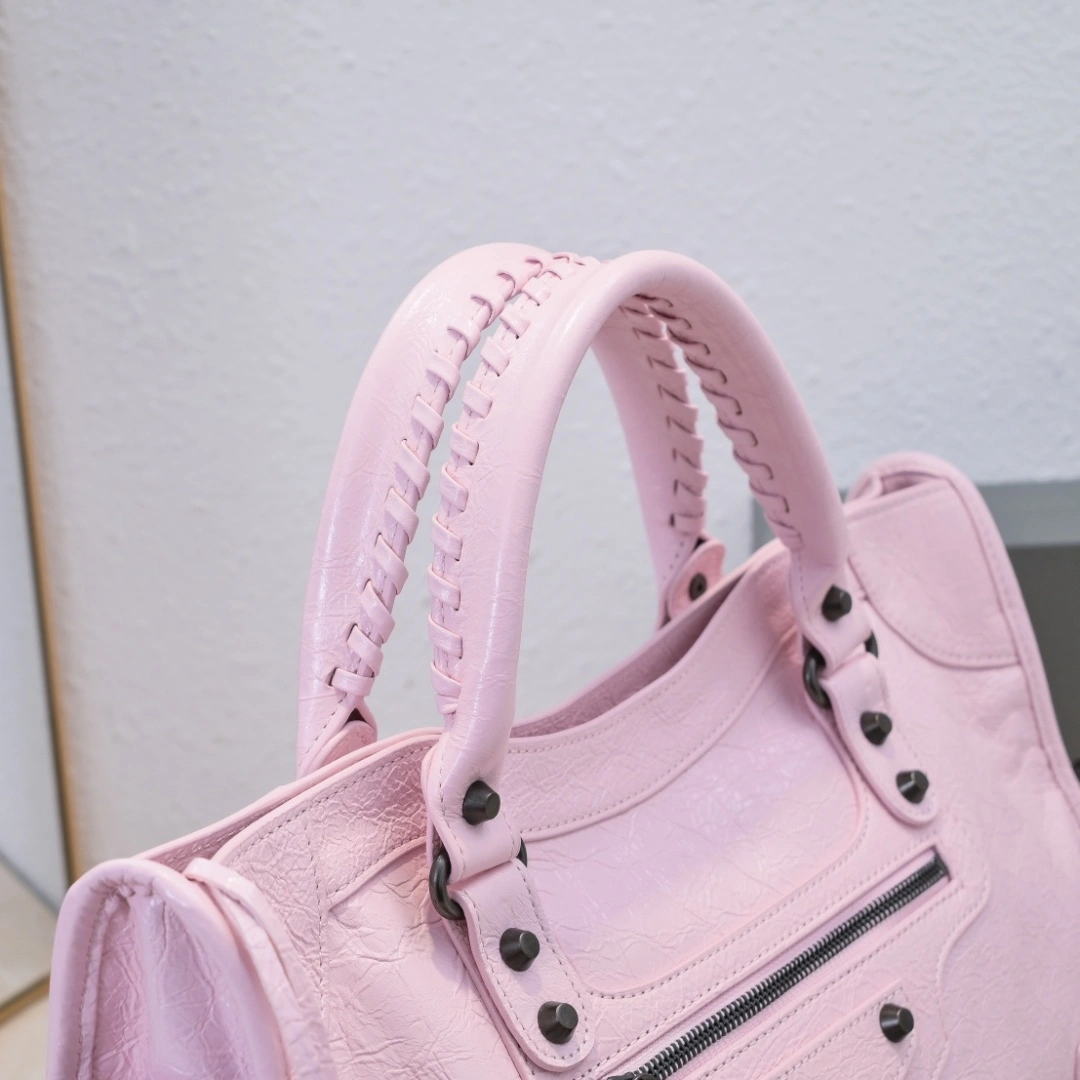 Real Balenciaga 2024 Lie City Motorcycle Bag - Vintage Chic Redefined