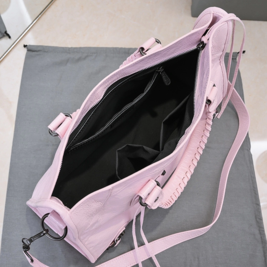 Real Balenciaga 2024 Lie City Motorcycle Bag - Vintage Chic Redefined