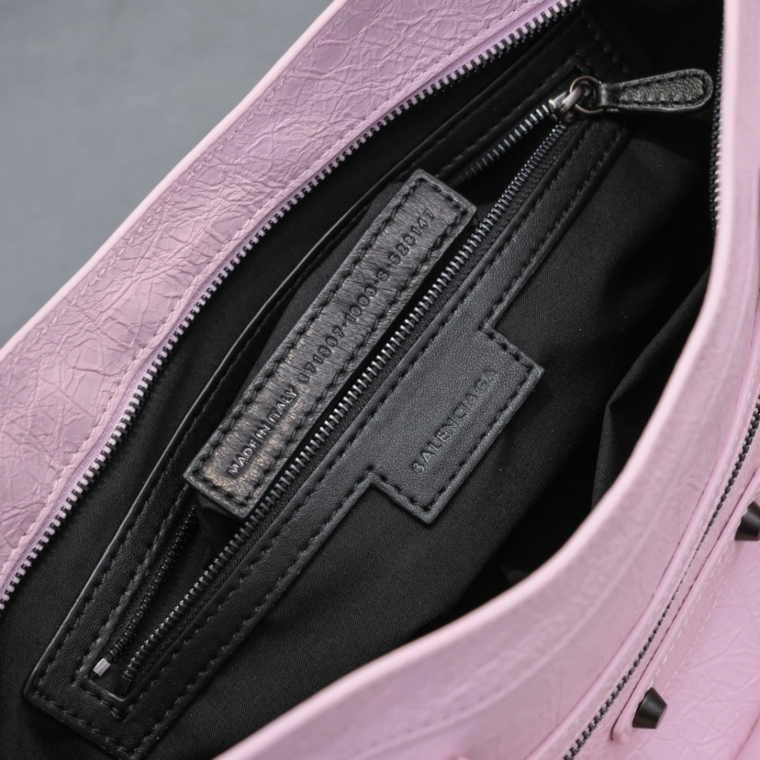 Real Balenciaga 2024 Lie City Motorcycle Bag - Vintage Chic Redefined