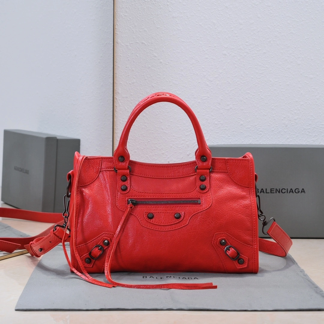 Balenciaga 2024 Lie City Retro Motorcycle Bag - Medium Size