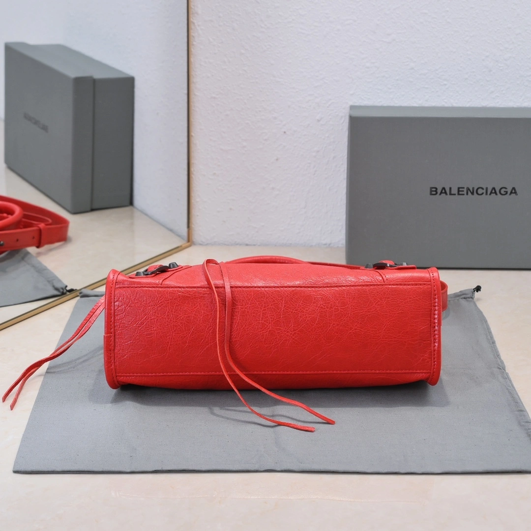 1:1 copy Balenciaga 2024 Lie City Retro Motorcycle Bag - Medium Size