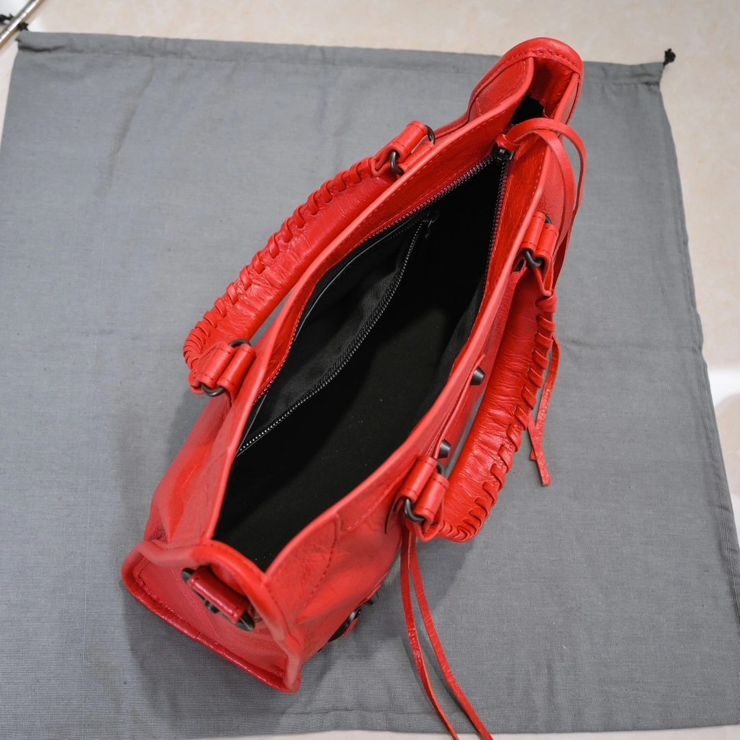 1:1 copy Balenciaga 2024 Lie City Retro Motorcycle Bag - Medium Size