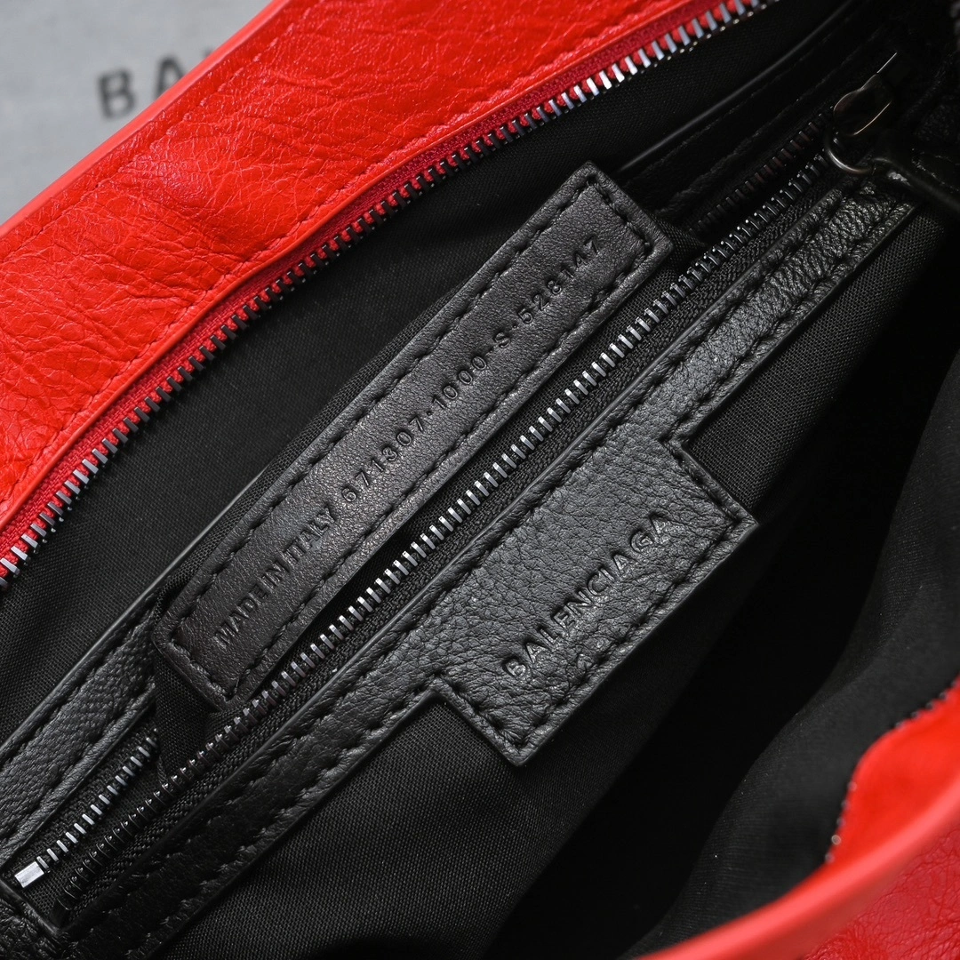 1:1 copy Balenciaga 2024 Lie City Retro Motorcycle Bag - Medium Size