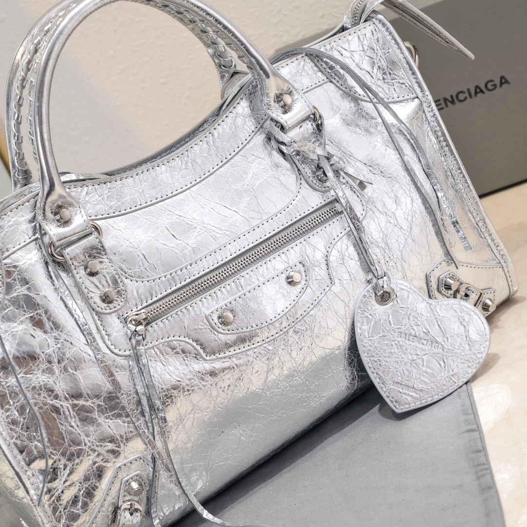 Accurate model Balenciaga 2024 Lie City Studded Motorcycle Bag - Medium Size
