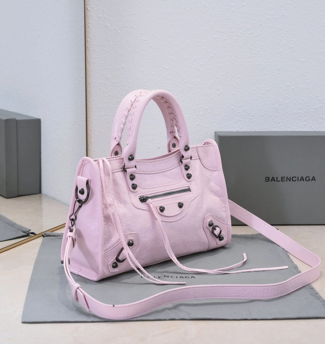 OEM Balenciaga 2024 Lie City Studded Motorcycle Bag