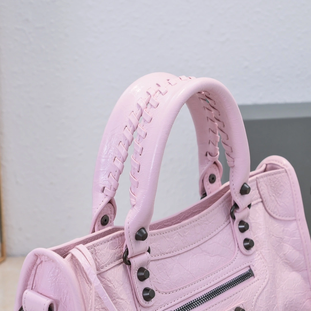 OEM Balenciaga 2024 Lie City Studded Motorcycle Bag