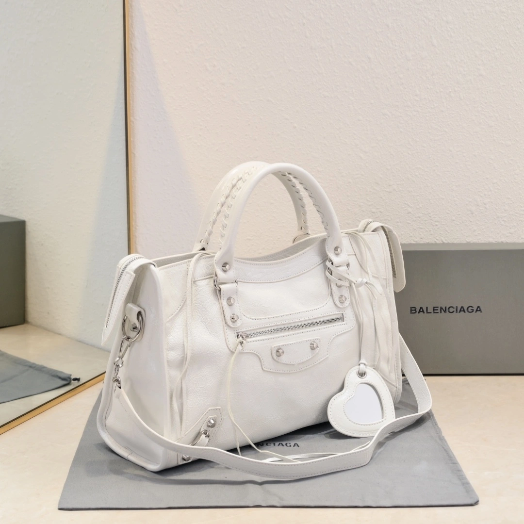 Inexpensive Balenciaga 2024 Lie City Studded Motorcycle Bag