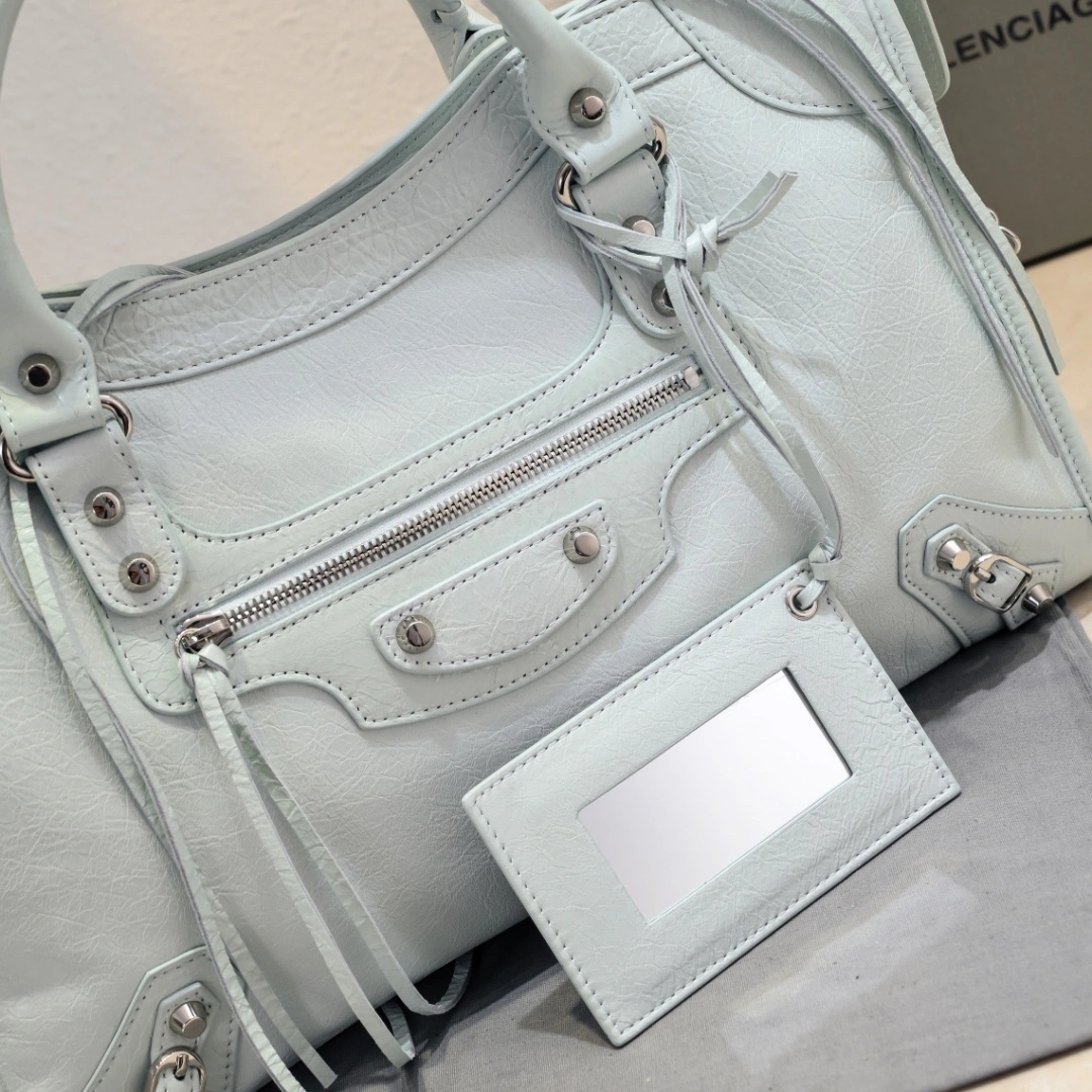 Affordable Balenciaga 2024 Lie City Studded Motorcycle Bag