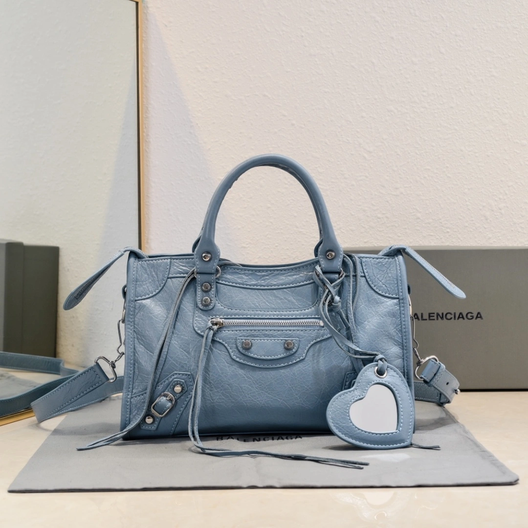 Balenciaga 2024 Lie City Studded Motorcycle Bag