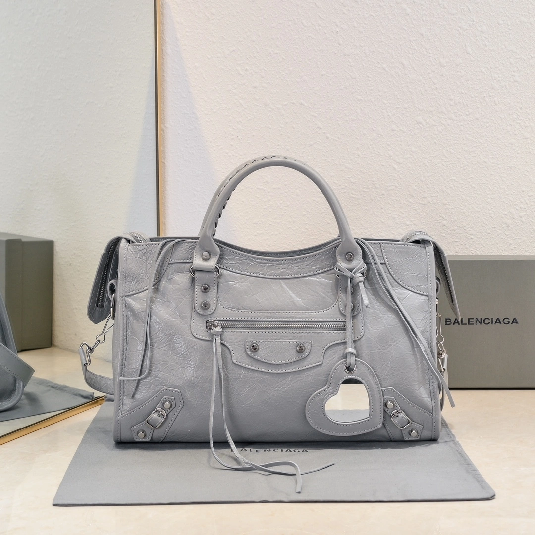Balenciaga 2024 Lie City Studded Motorcycle Bag
